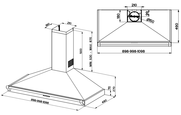 Stoves Richmond 100PYR Pyramid Hoods - Rangecookers.co.uk